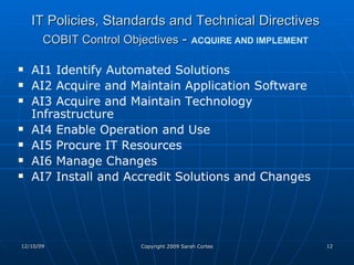 COBIT and IT Policy Presentation | PPT | Operating Systems | Computer Software and Applications