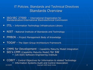 COBIT and IT Policy Presentation | PPT | Operating Systems | Computer Software and Applications