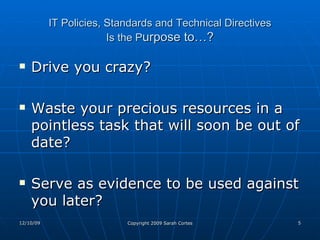 COBIT and IT Policy Presentation | PPT | Operating Systems | Computer Software and Applications