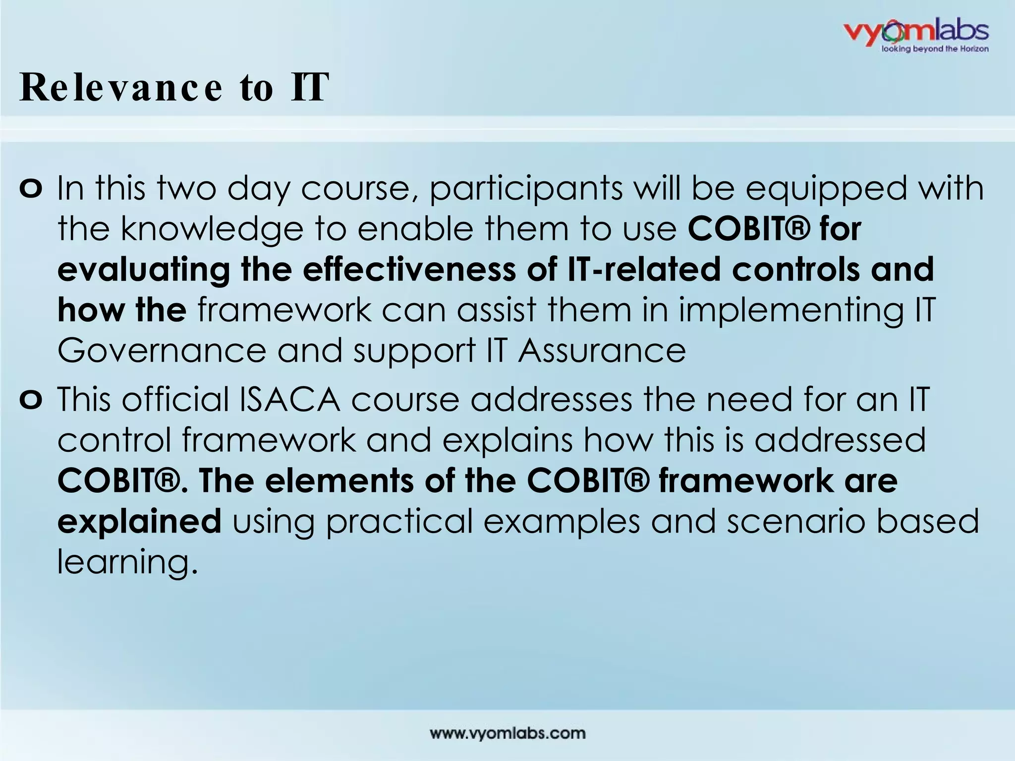 Cobit Foundation Training | PPT