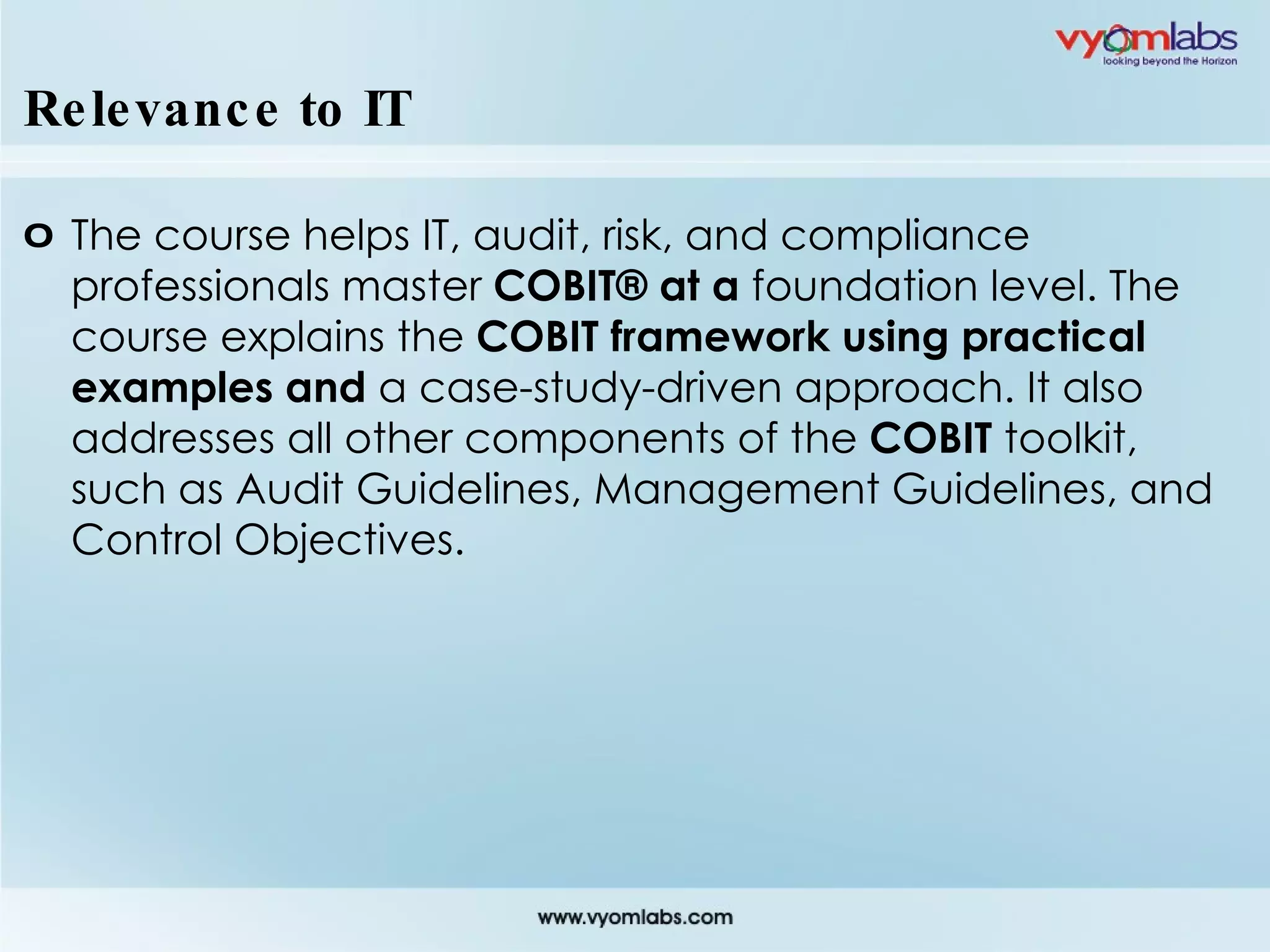 Cobit Foundation Training | PPT