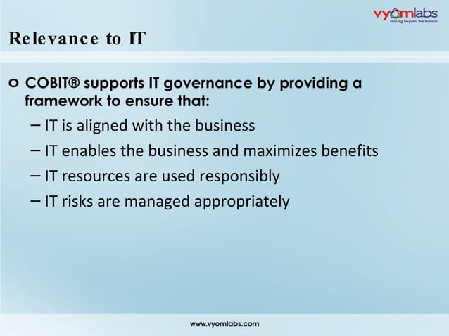 Cobit Foundation Training Ppt