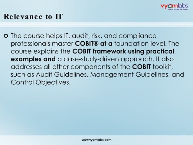 Cobit Foundation Training Ppt