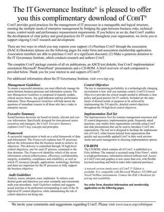 Cobit regulations | PDF