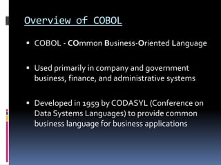 COBOL | PPT