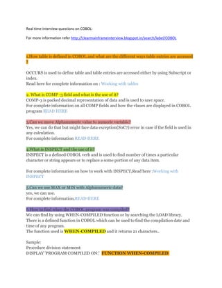 Cobol interview-questions | DOCX