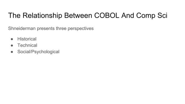 COBOL and Computer Science | PPTX