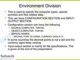 Cobol basics 19-6-2010 | PPT | Programming Languages | Computing