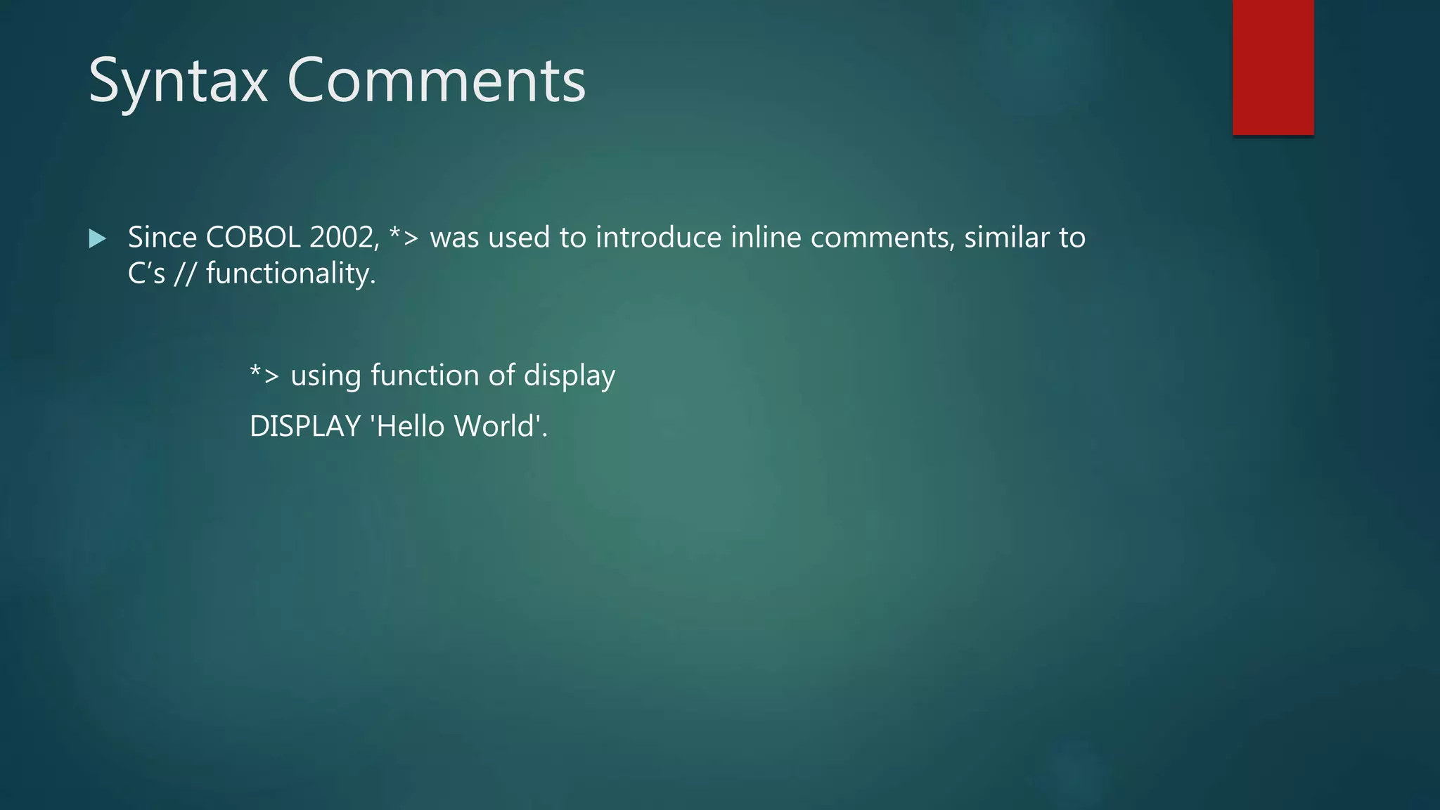 Cobol Programming Language Pptx Programming Languages Computing