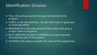 Cobol programming language | PPTX
