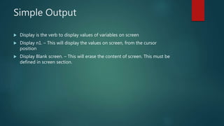 Cobol programming language | PPTX | Programming Languages | Computing