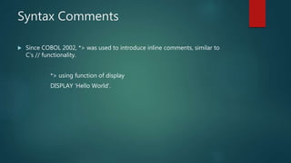 Cobol programming language | PPTX