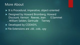 Cobol programming language | PPTX