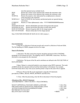 COBOL FOR FRESHER | DOC