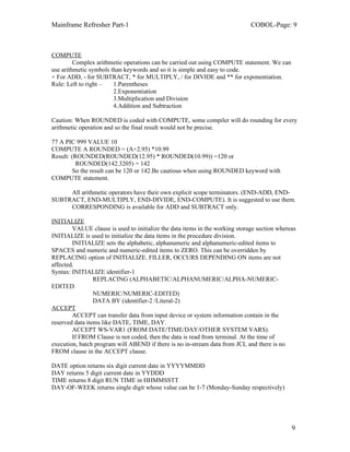 COBOL FOR FRESHER | DOC