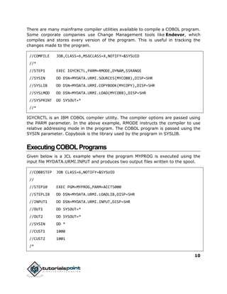 Cobol tutorial | PDF | Programming Languages | Computing