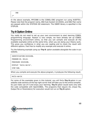 Cobol tutorial | PDF