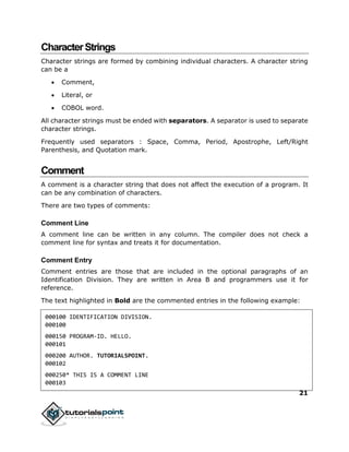Cobol tutorial | PDF