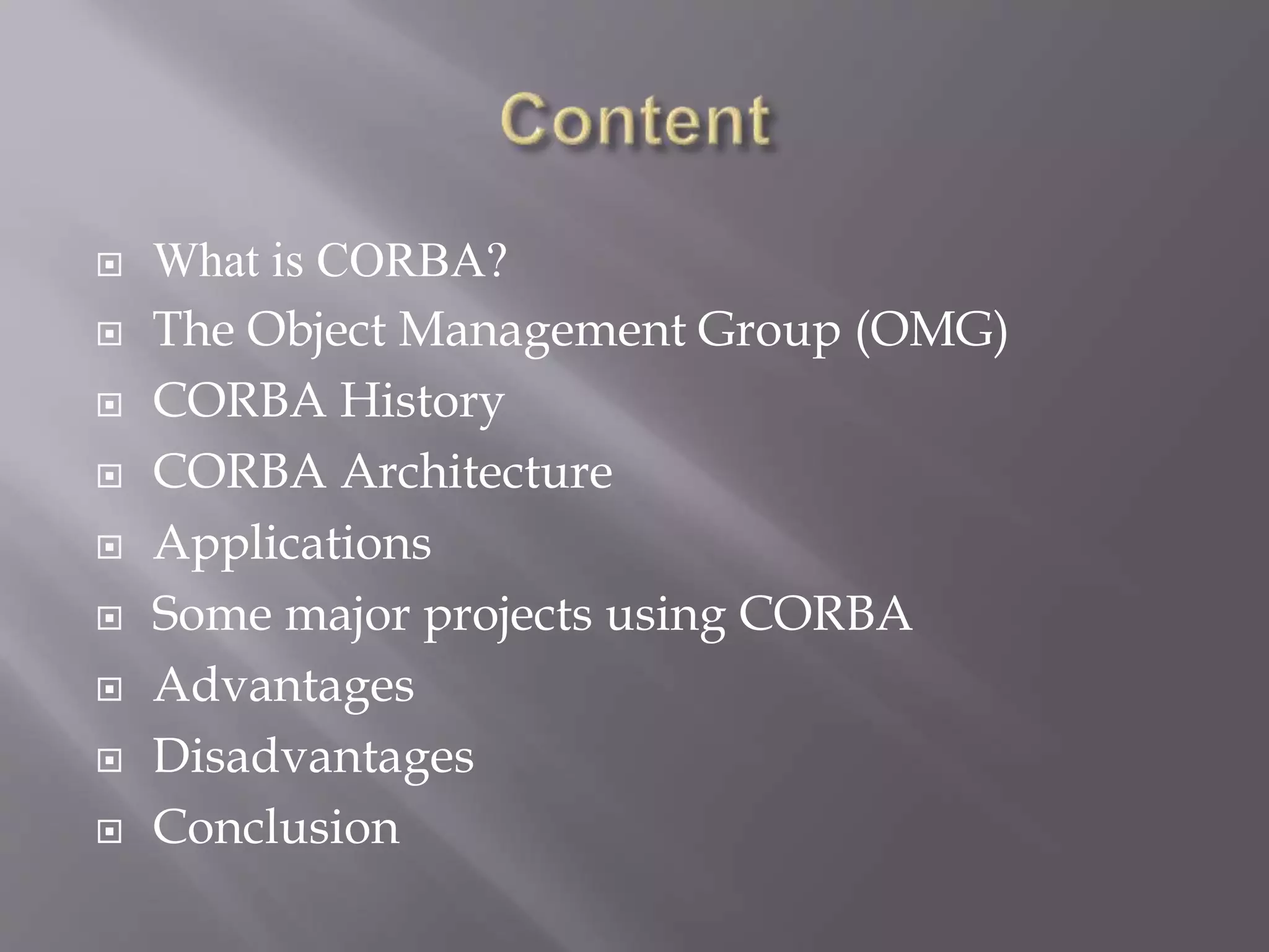 Common Object Request Broker Architecture Ppt