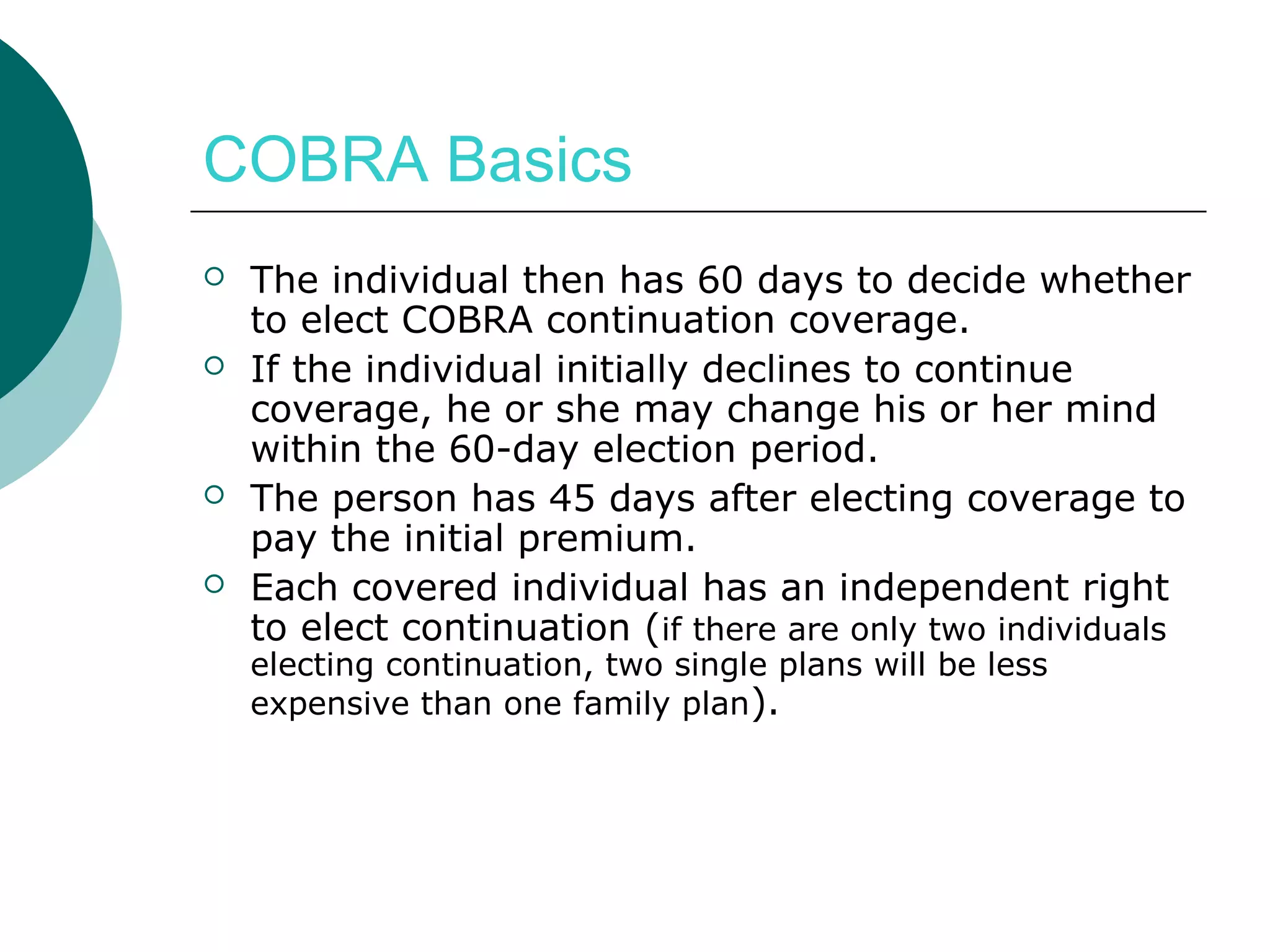 Cobra basics website | PPT | Life Insurance | Insurance