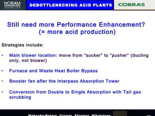 DEBOTTLENECKING METALLURGICAL AND SULPHUR-BURNING SULPHURIC ACID PLANTS ...