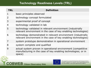 COBWEB technology platform and future development needs | PPT