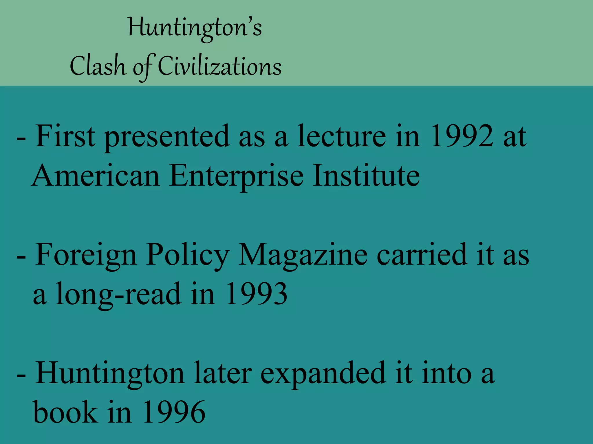 Clash of Civilizations? A critical perspective | PPTX