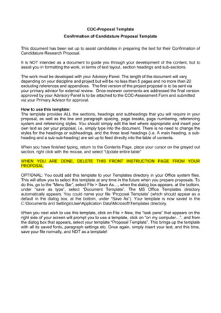 COC-Proposal-Template.doc | Desktop Publishing | Computer Software and ...