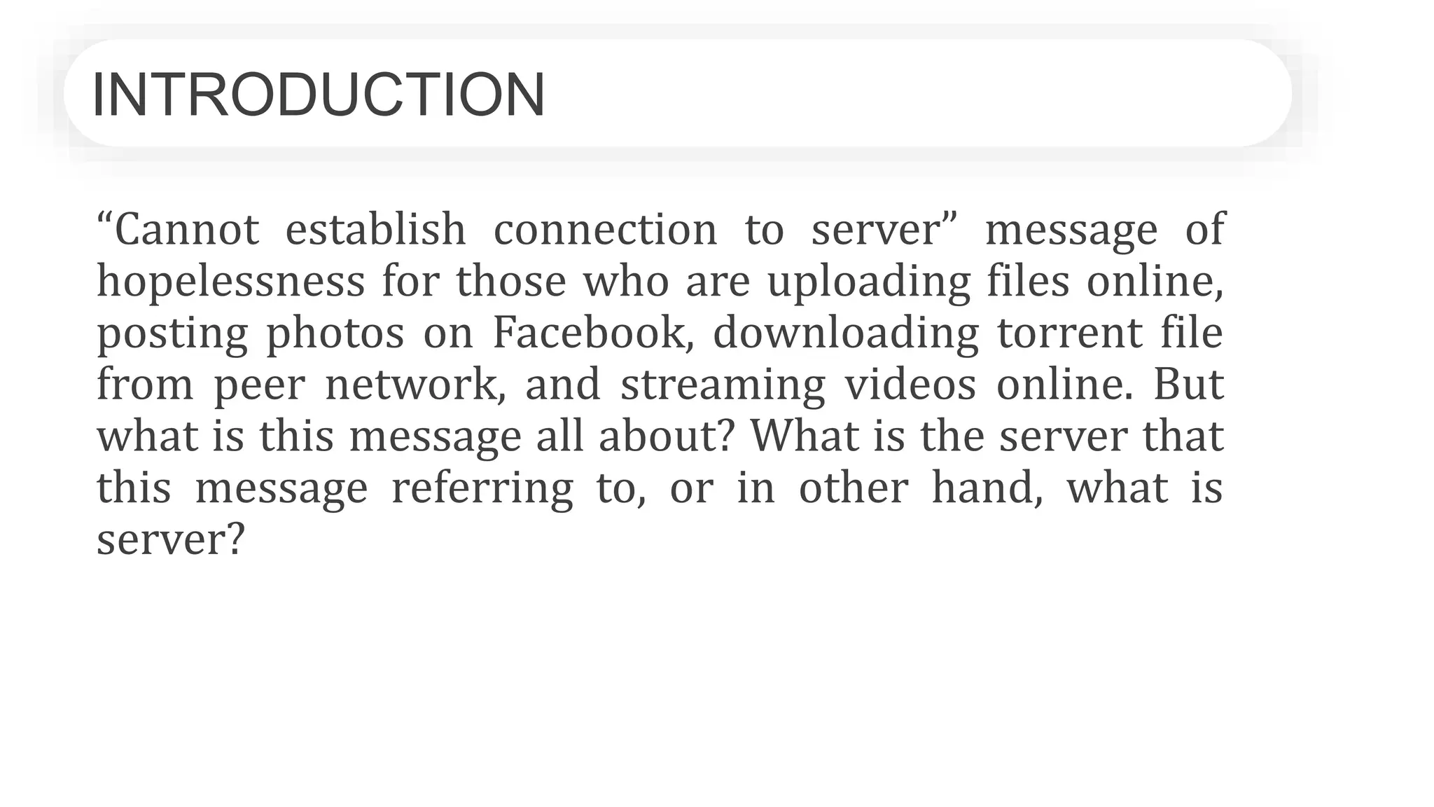 Introduction to Server | PPTX