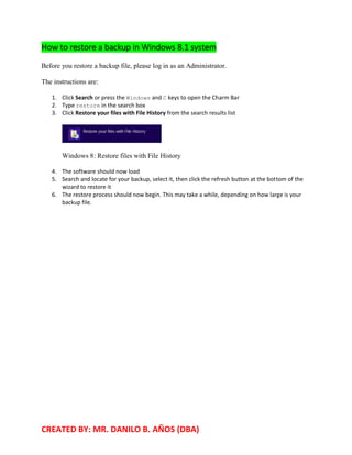 Coc 4 backup and restore | PDF