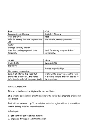 computer organization and architecture notes | PDF