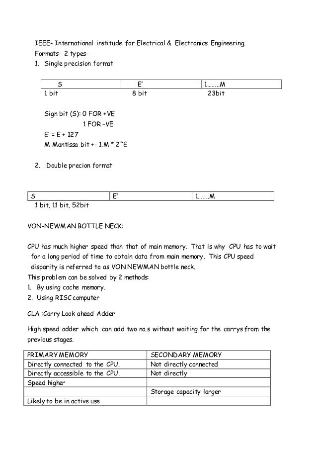 Computer Organization And Architecture Notes