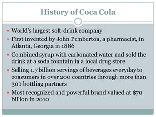 Coca cola company | PPTX