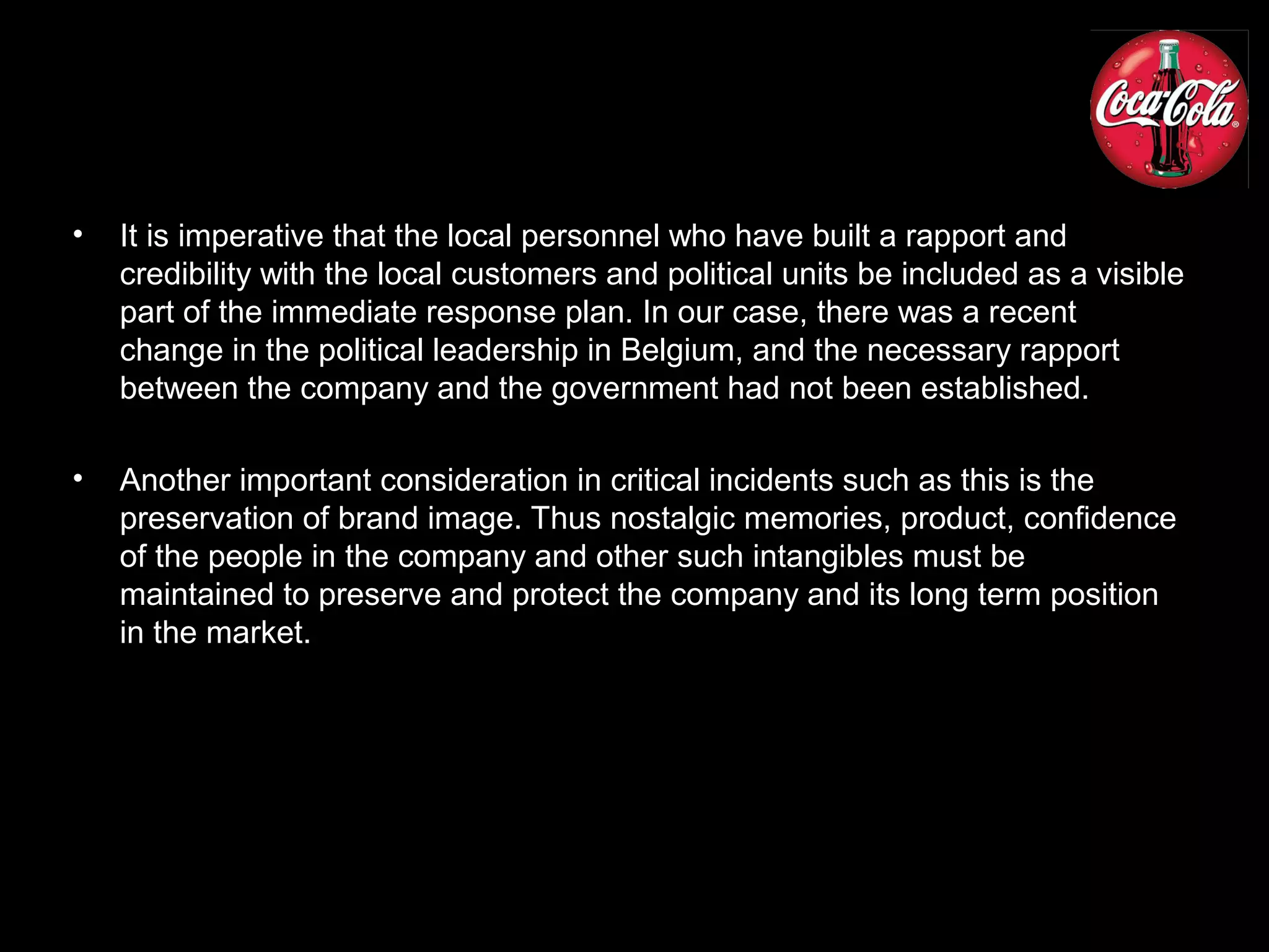 Coca Cola: Belgian PR Crisis | PPT