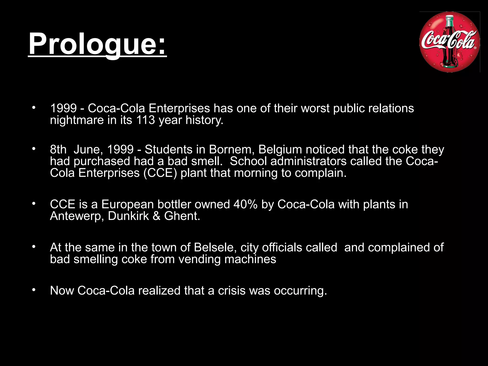 Coca Cola: Belgian PR Crisis | PPT
