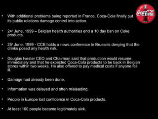 Coca Cola: Belgian PR Crisis | PPT