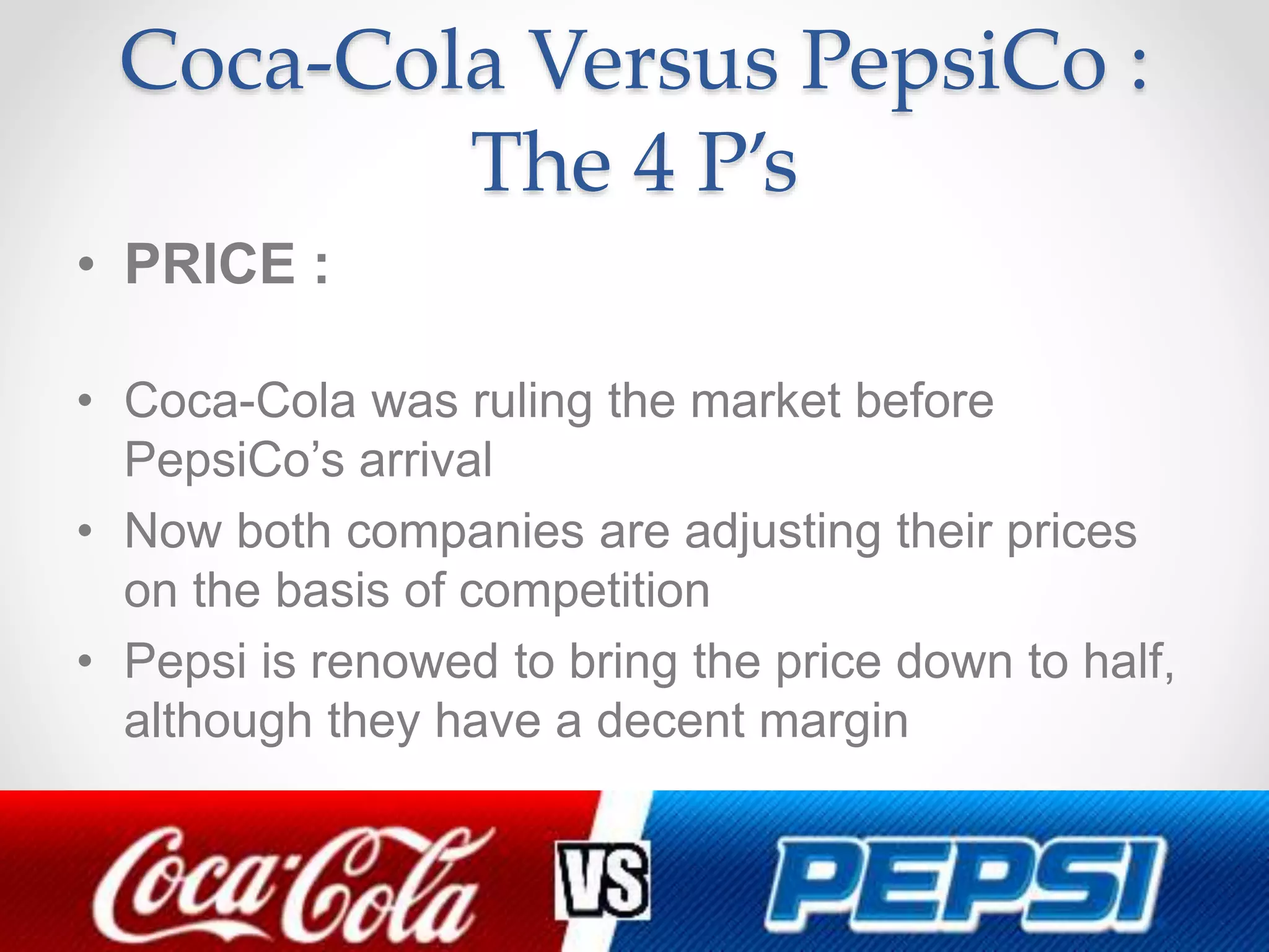 Coca cola-vs-pepsi | PPTX | Marketing and Advertising | Business