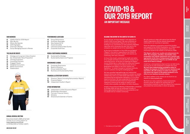 Coca cola (annual report 2019) | PDF
