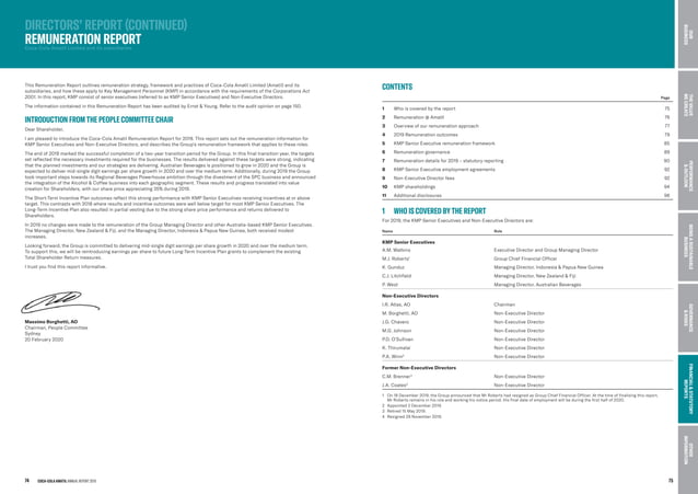 Coca cola (annual report 2019) | PDF