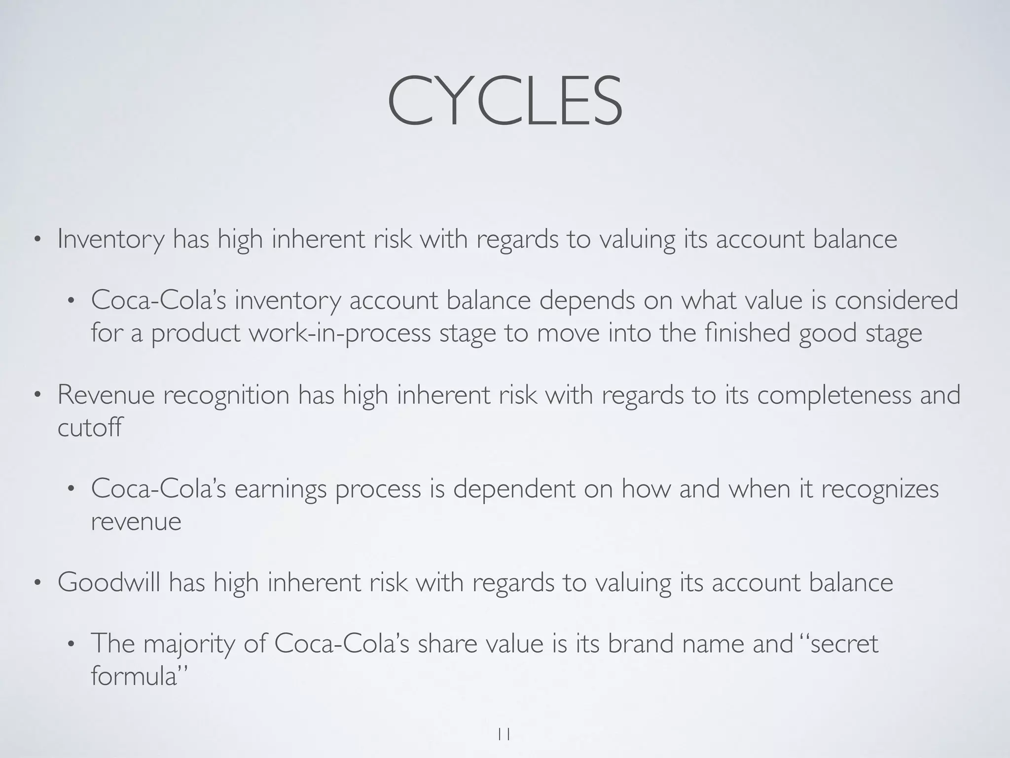 Coca Cola Audit Presentation: Planning the Audit | PDF