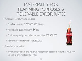 Coca Cola Audit Presentation: Planning the Audit | PDF