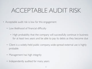 Coca Cola Audit Presentation: Planning the Audit | PDF