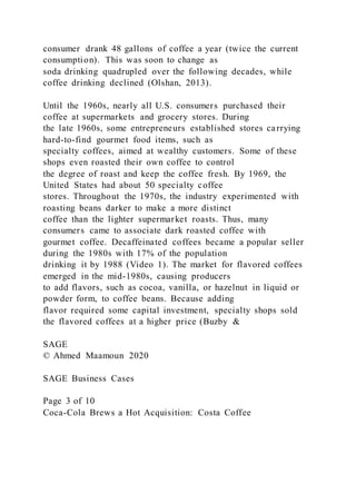 Coca cola brews a hot acquisition costa coffee case a | DOCX