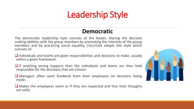 Leadership style of Coca Cola Company | PPTX