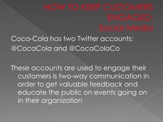 Coca-Cola's social media in public relations | PPTX