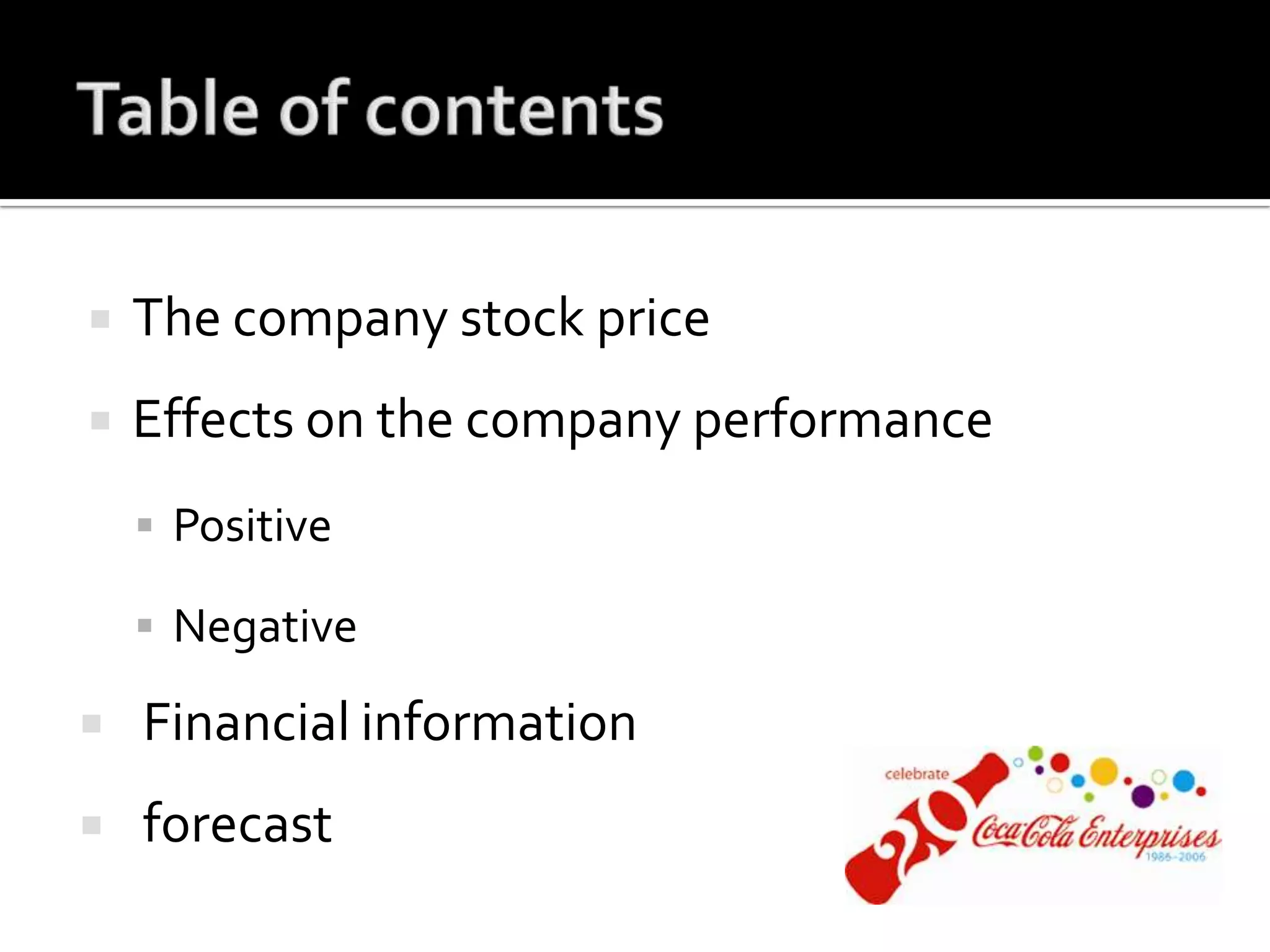 A financial view on Coca cola enterprise | PPTX