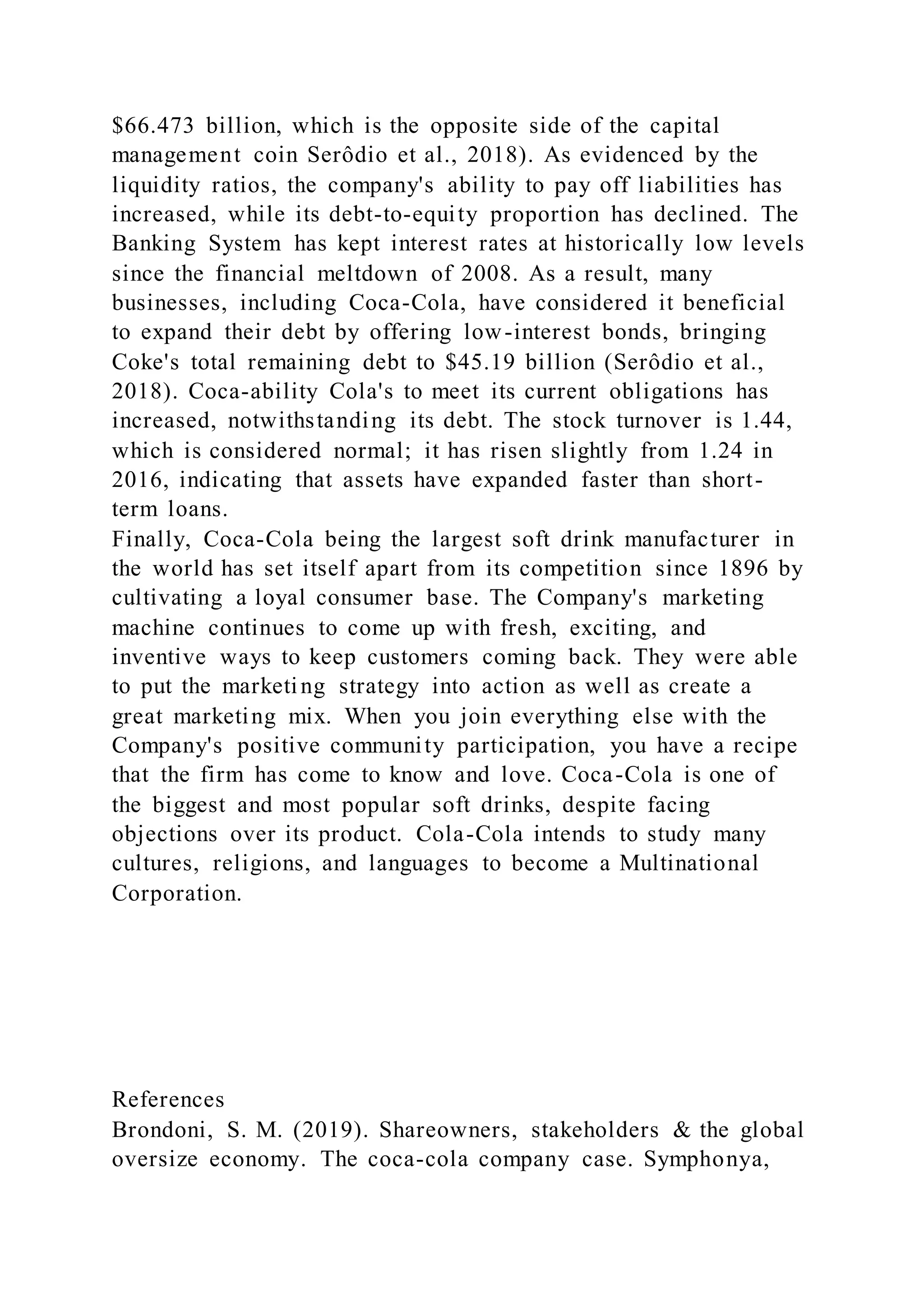 COCA-COLA FINANCIAL RATIOS FOR ANALYSIS 20211COCA-COLA FINANCIA | DOCX