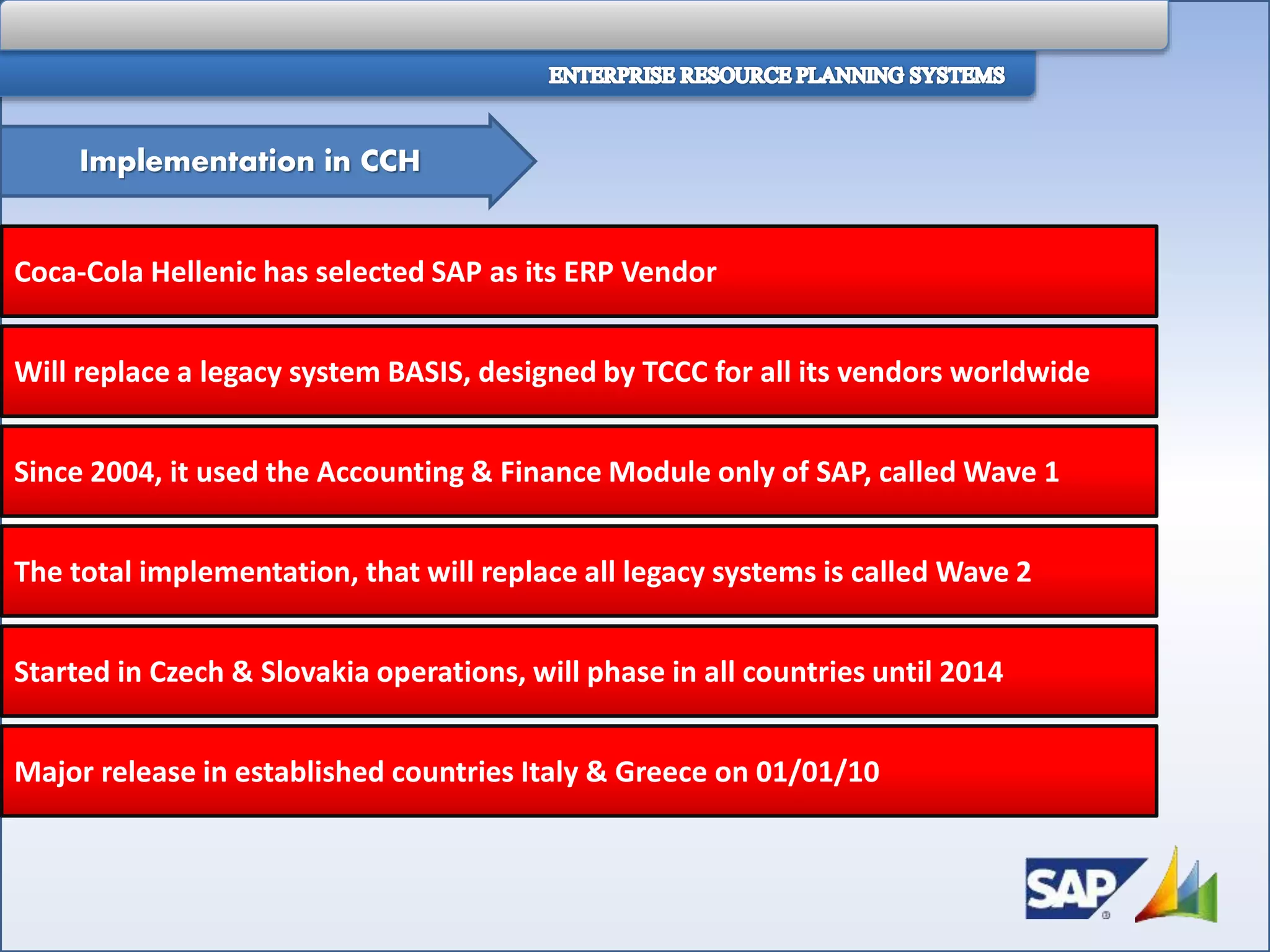 ERP Implementation Coca-Cola Hellenic | PPTX