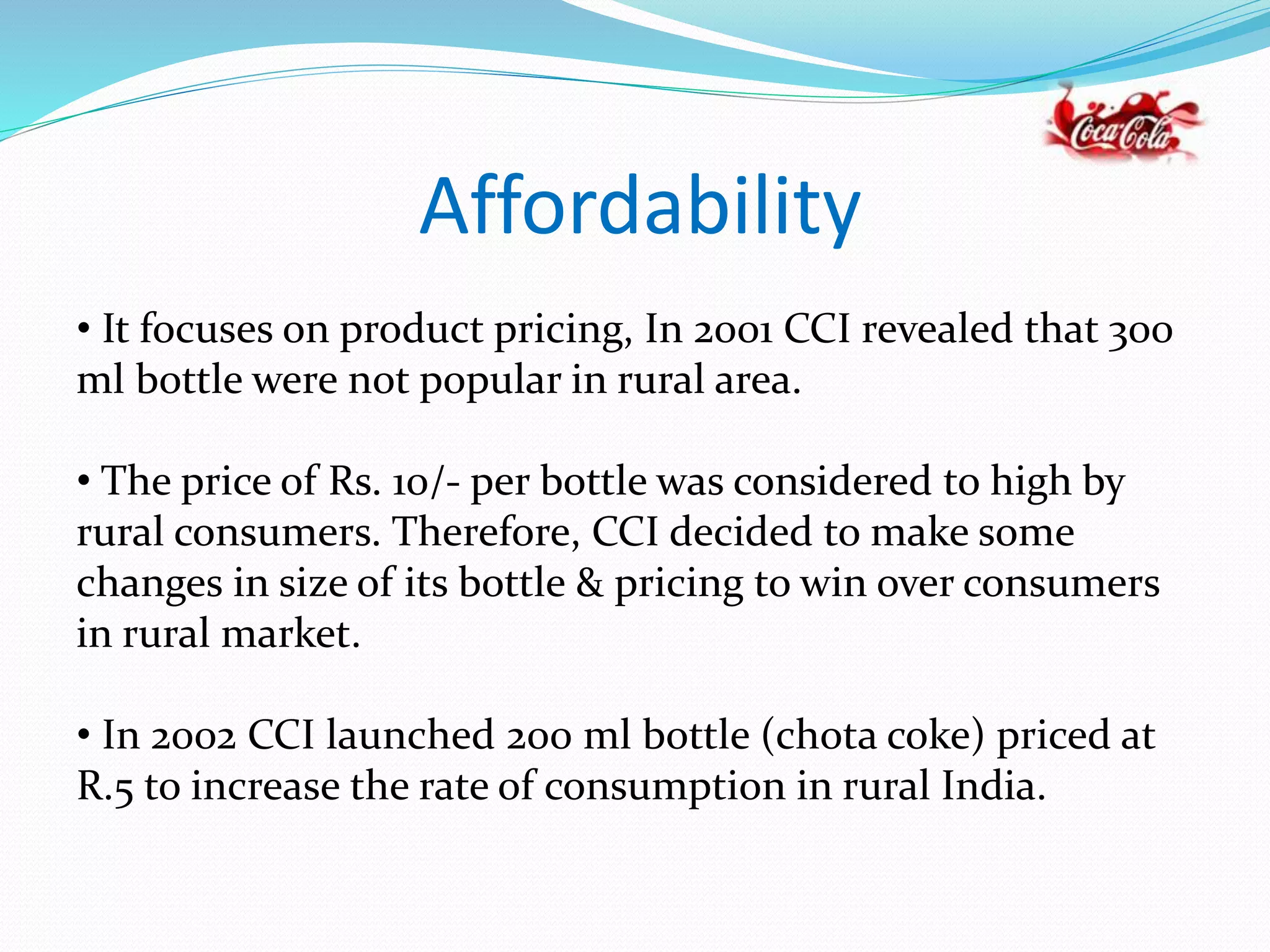 Coca Cola india’s thirst for rural market | PPTX