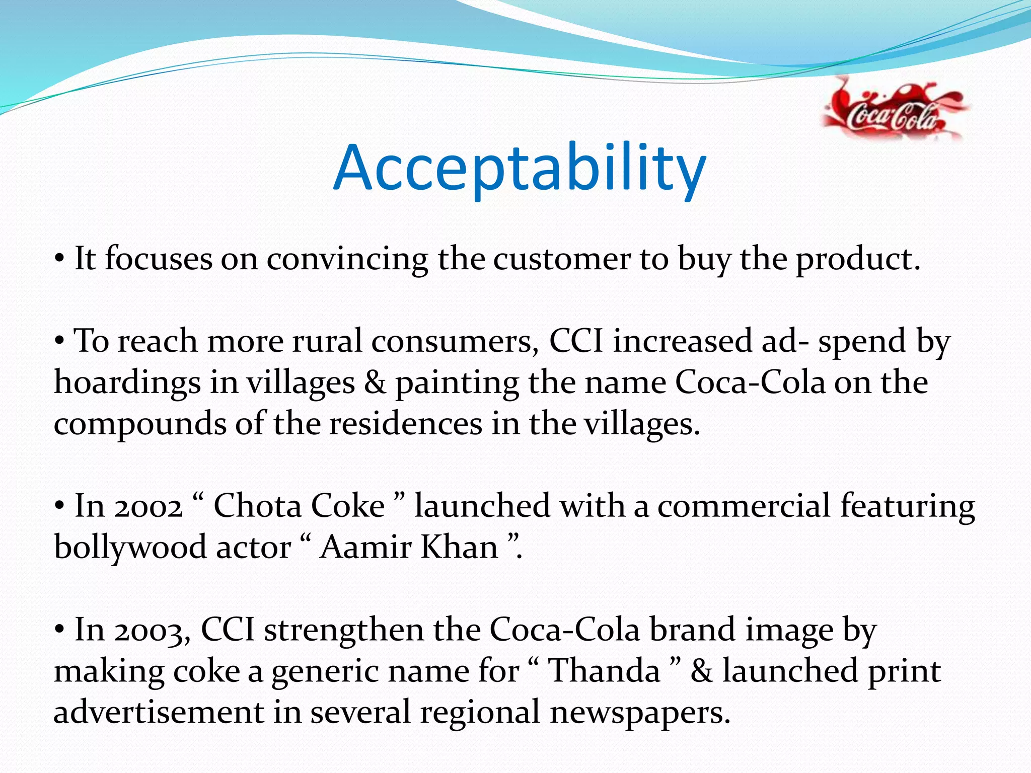 Coca Cola india’s thirst for rural market | PPTX
